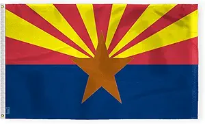 AGAS Arizona State Flag 4x6 Ft - Single Ply Reverse Print on Back 200D ...