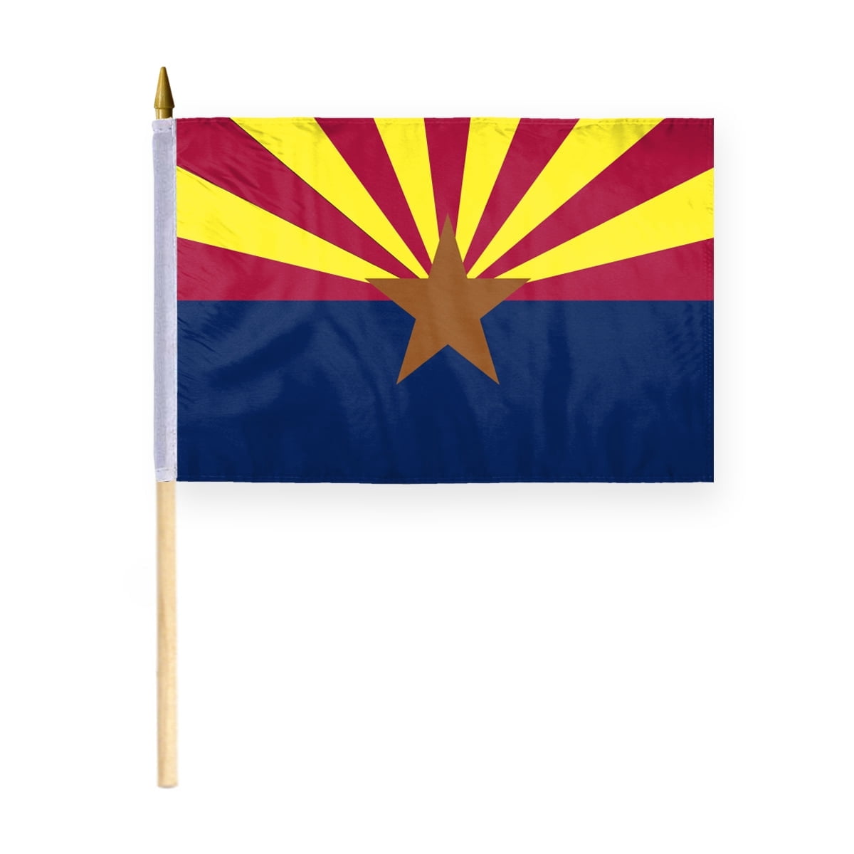 AGAS Arizona Stick Flag 12x18 Inch with 24 inch Wood Pole - Printed ...