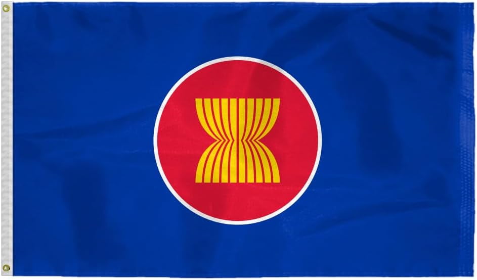 AGAS Asean Flag 3x5 ft 200D Nylon Fabric Double Stitched Canvas Header ...