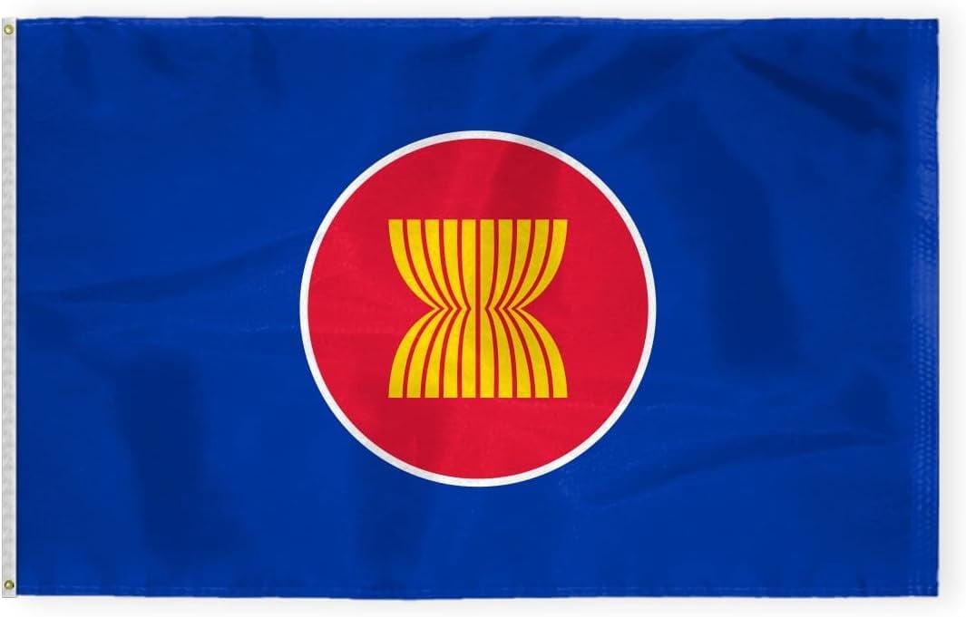 AGAS Asean Flag 6x10 ft 200D Nylon Fabric Double Stitched Canvas Header ...