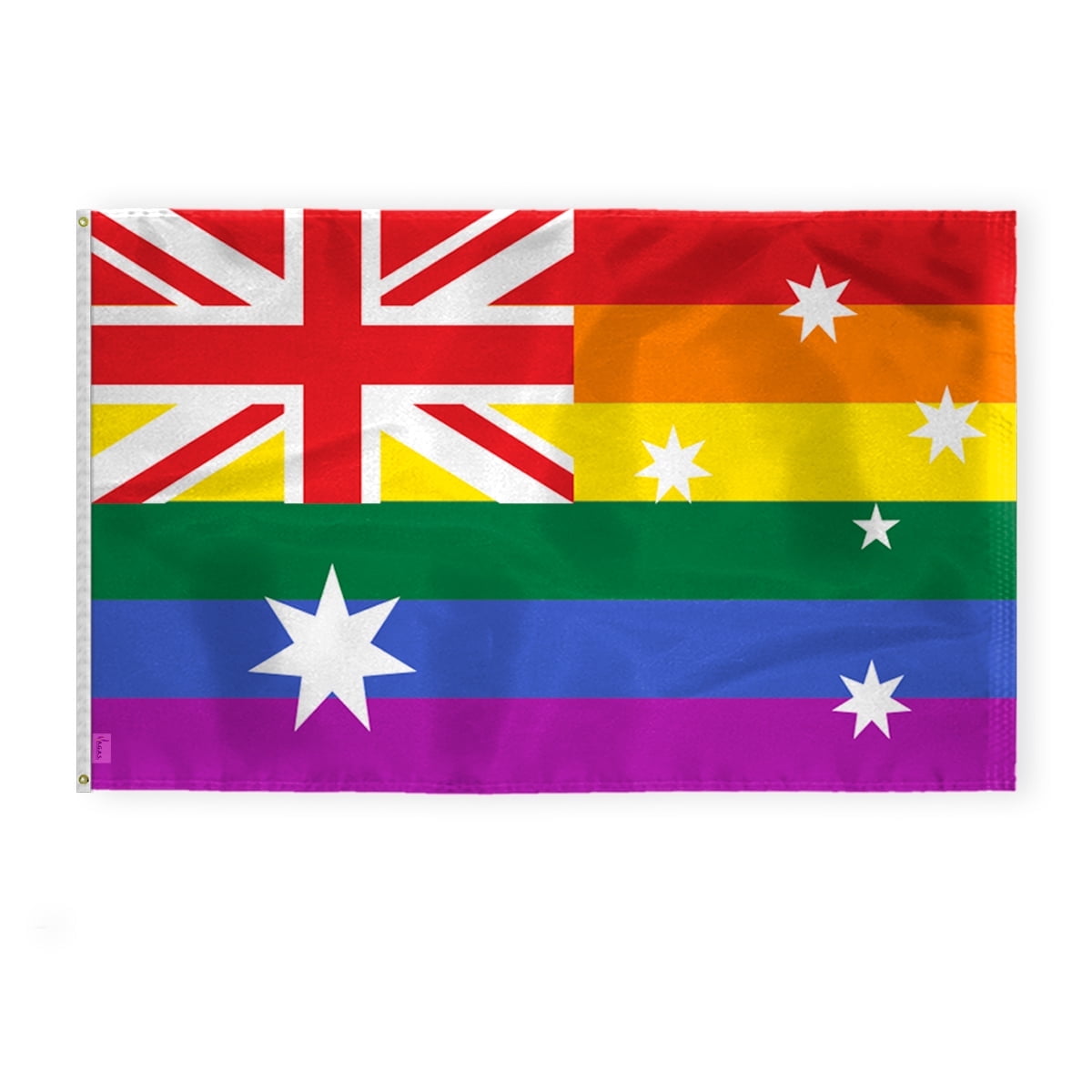 AGAS Australia Pride Flag 4x6 Ft - Printed 200D Nylon - Brass Grommets ...