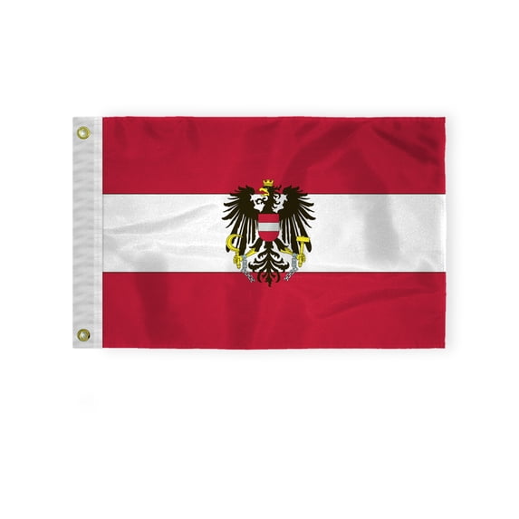 AGAS Austria with Eagle Seal Boat Flag 12x18 inch - 200D Nylon - Canvas ...