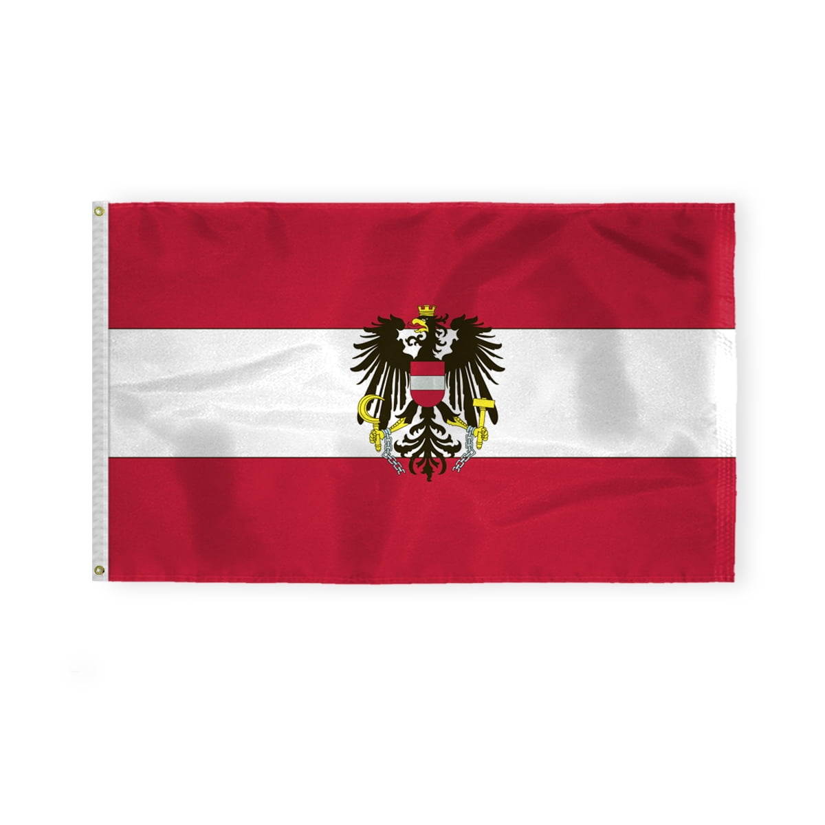 AGAS Austria with Eagle Seal Flag 3x5 ft - 200D Nylon - Canvas Header ...