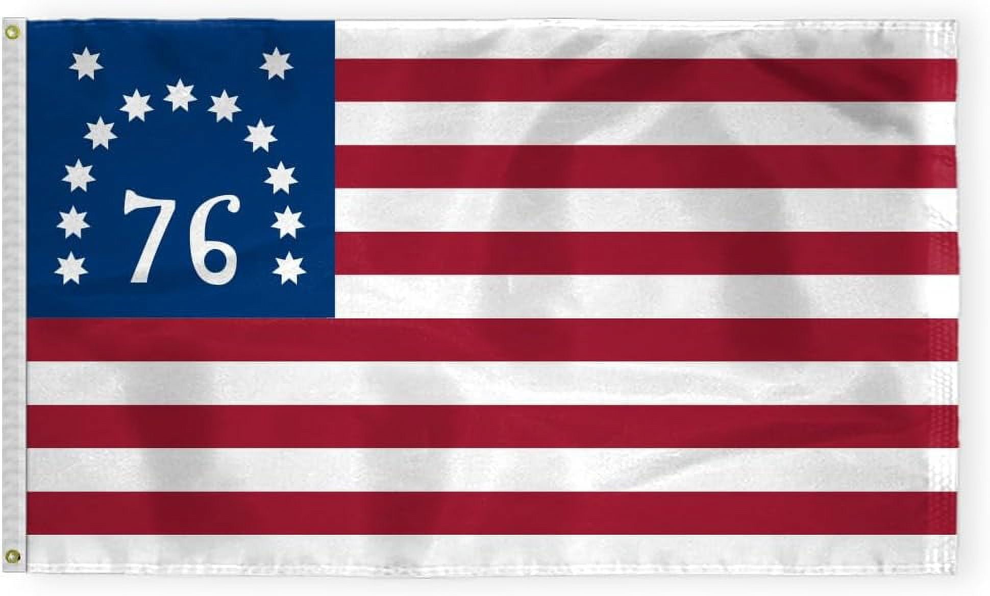 AGAS Bennington 76 American Flag, 2x3 2'x3' Heavy Duty 200 Denier Nylon Flag, American ...