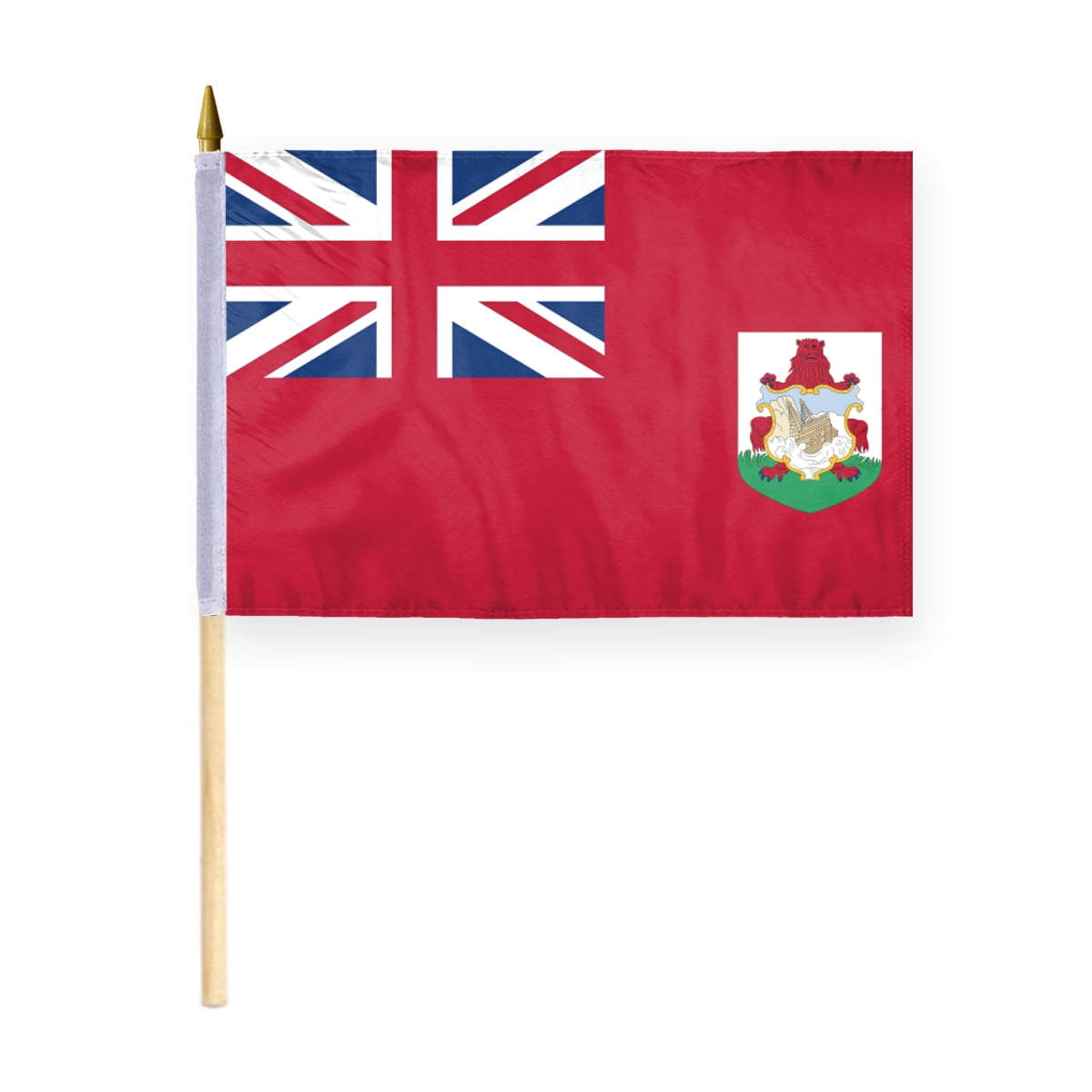 AGAS Bermuda Stick Flag 12x18 inch mounted onto 24 inch Wood Pole - Printed Single Sided on ...