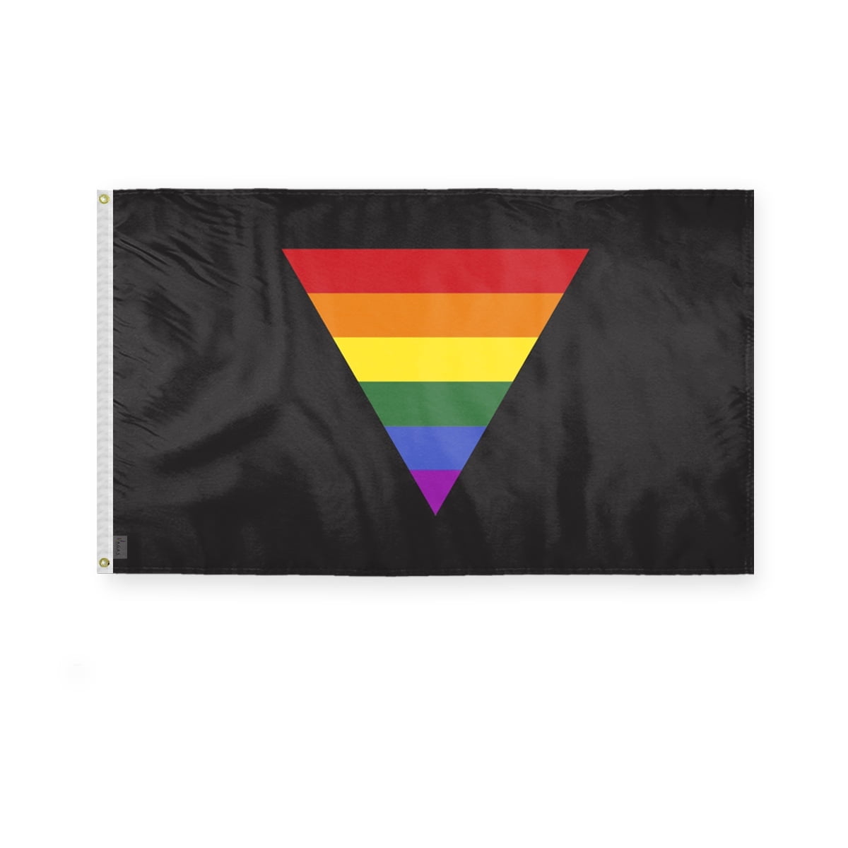 AGAS Black Rainbow Triangle Flag 3x5 Ft - Polyester - Plated Grommets ...