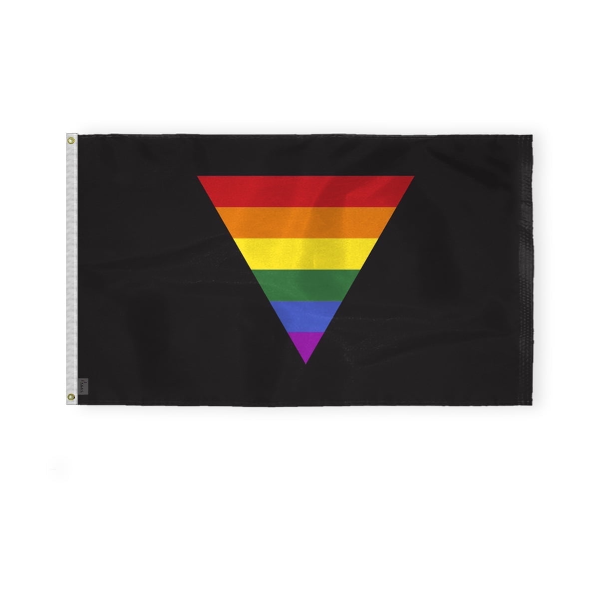 AGAS Black Rainbow Triangle Flag 3x5 Ft - Printed 200D Nylon - Brass ...