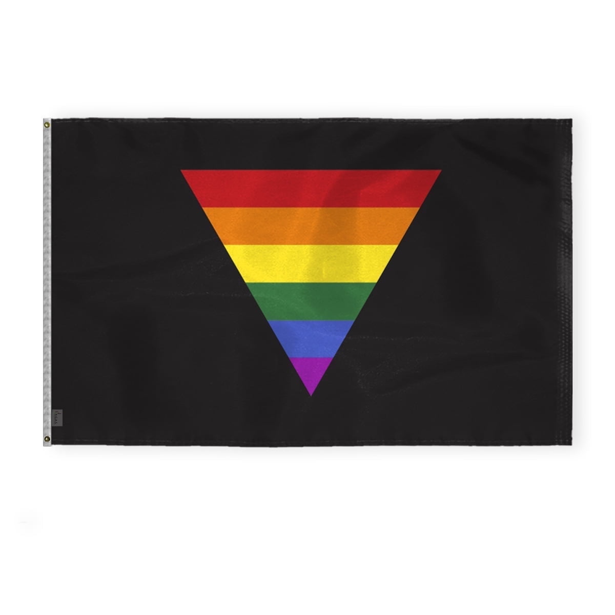 AGAS Black Rainbow Triangle Flag 4x6 Ft - Printed 200D Nylon - Brass ...