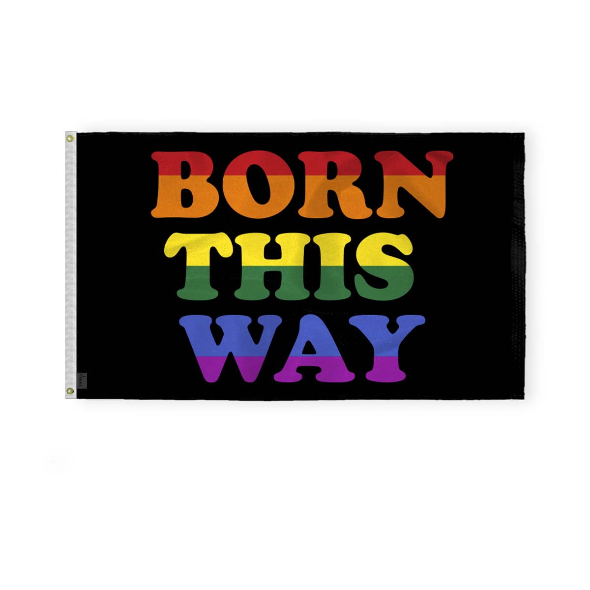 Agas Born This Way Pride Flag 3x5 Ft Printed 200d Nylon Brass