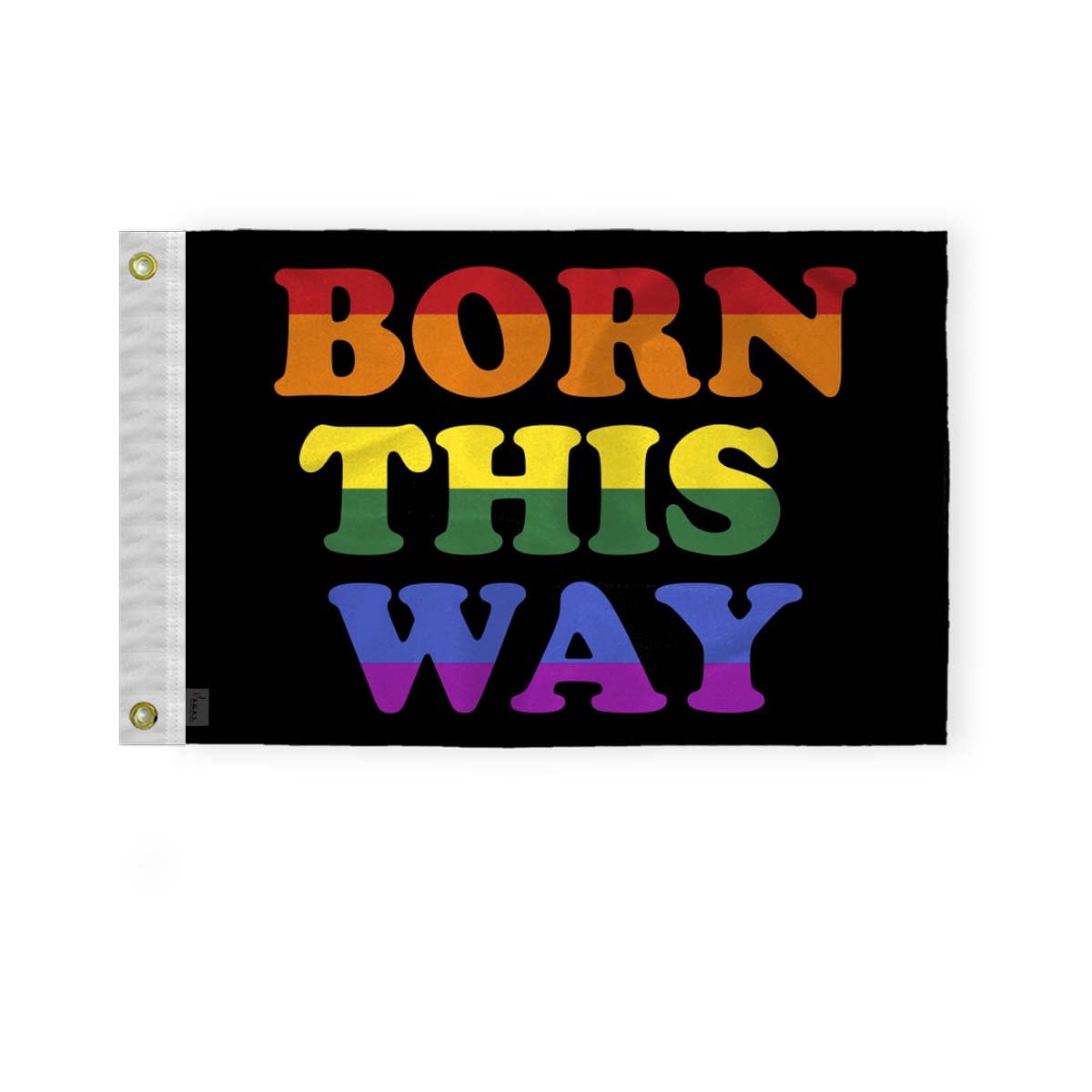 AGAS Born This Way Pride Boat Nautical Flag 12x18 Inch - Printed 200D ...