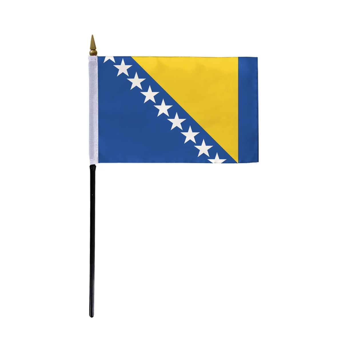 AGAS Bosnia & Herzegovina Flag 4x6 inch - 11" Plastic Pole 100% ...