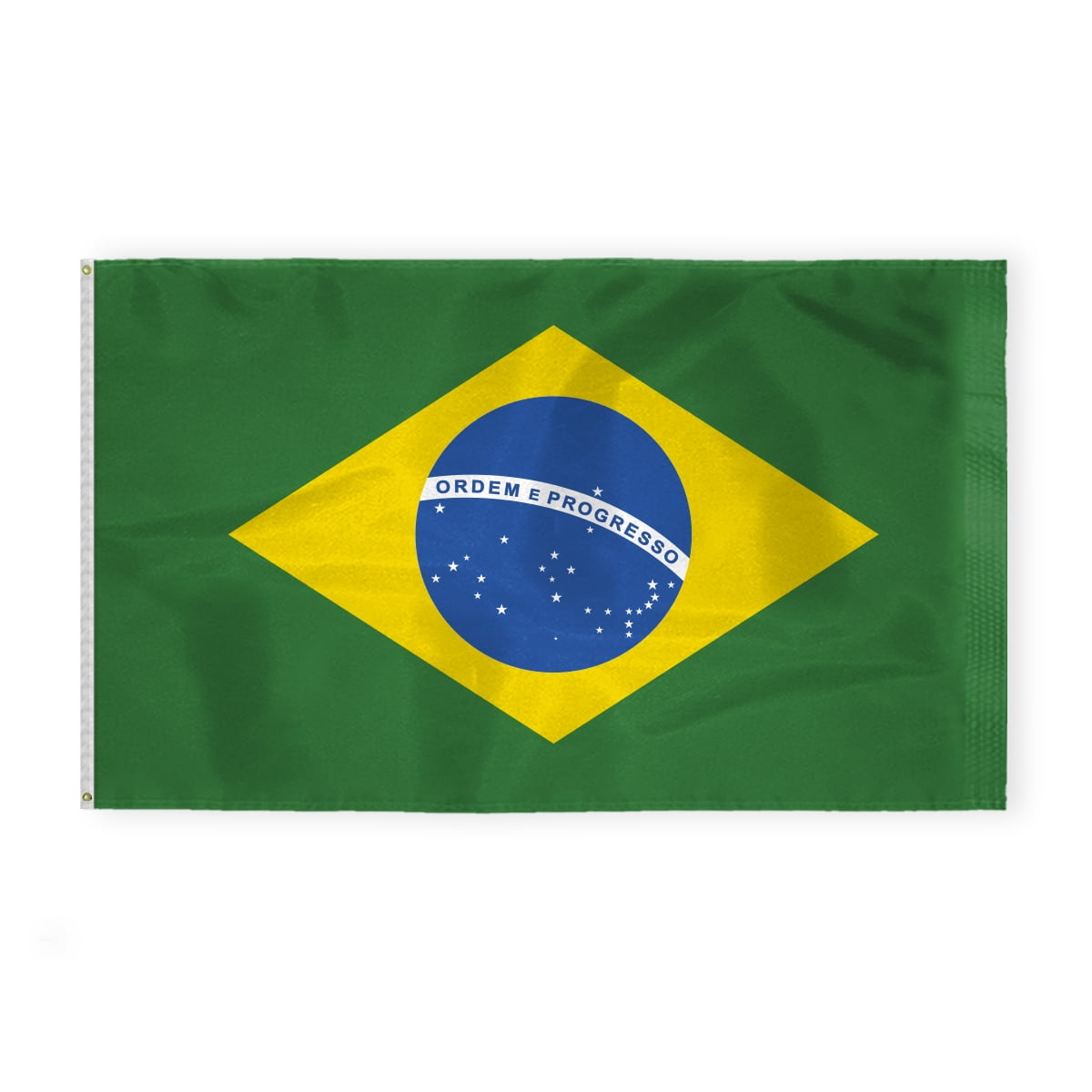 AGAS Brazil Flag 6x10 ft - 200D Nylon - Stitched Edges - Canvas Header ...