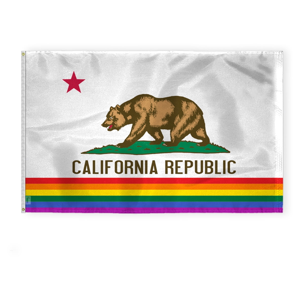 AGAS California Pride Flag 5x8 Ft - Printed 200D Nylon - Brass Grommets ...