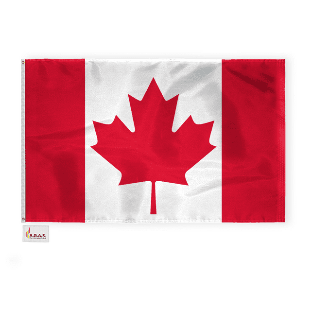 AGAS Canada Flag 5 x 10 ft 200D Nylon 6 Needle Lock Stitched Fly Hem ...