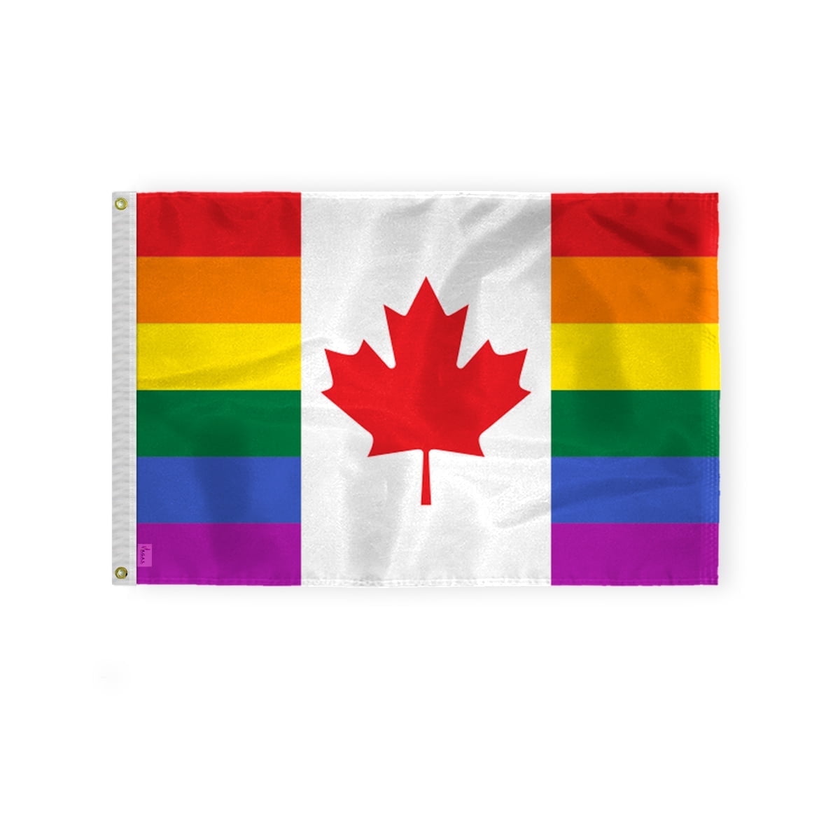 AGAS Canada Pride Flag 2x3 Ft - Printed 200D Nylon - Brass Grommets ...