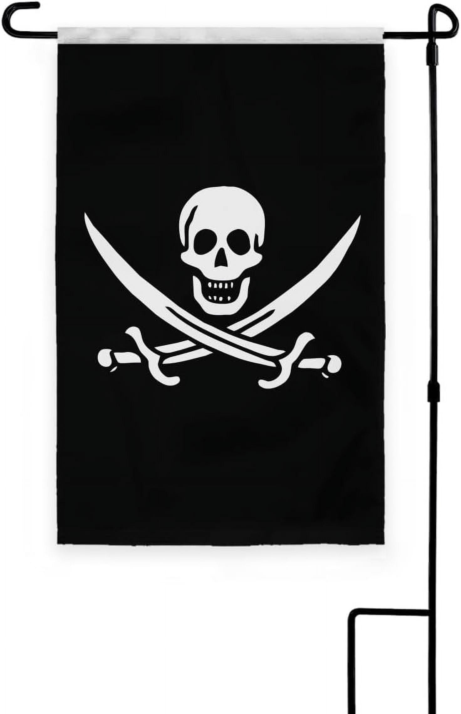 AGAS Captain Jack Rackham Pirate Garden Flag - 200 Denier Nylon with 12 ...