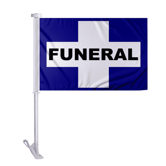 AGAS Car Window Funeral Cross Car Flags - 10.5x15 inch White Cross on ...