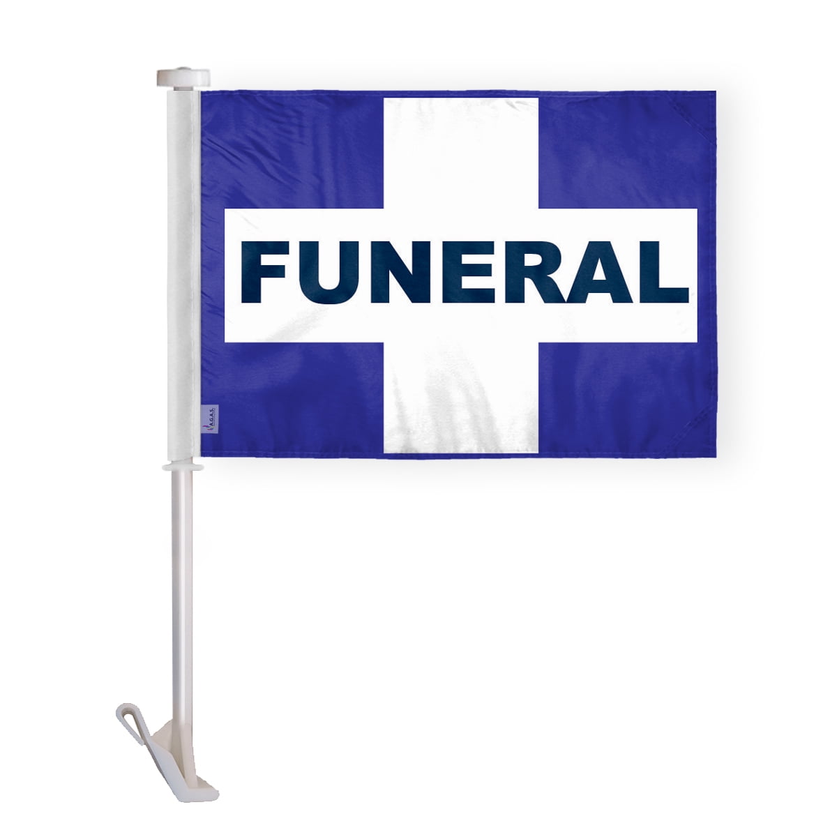 AGAS Car Window Funeral Cross Car Flags - 10.5x15 inch White Cross on ...