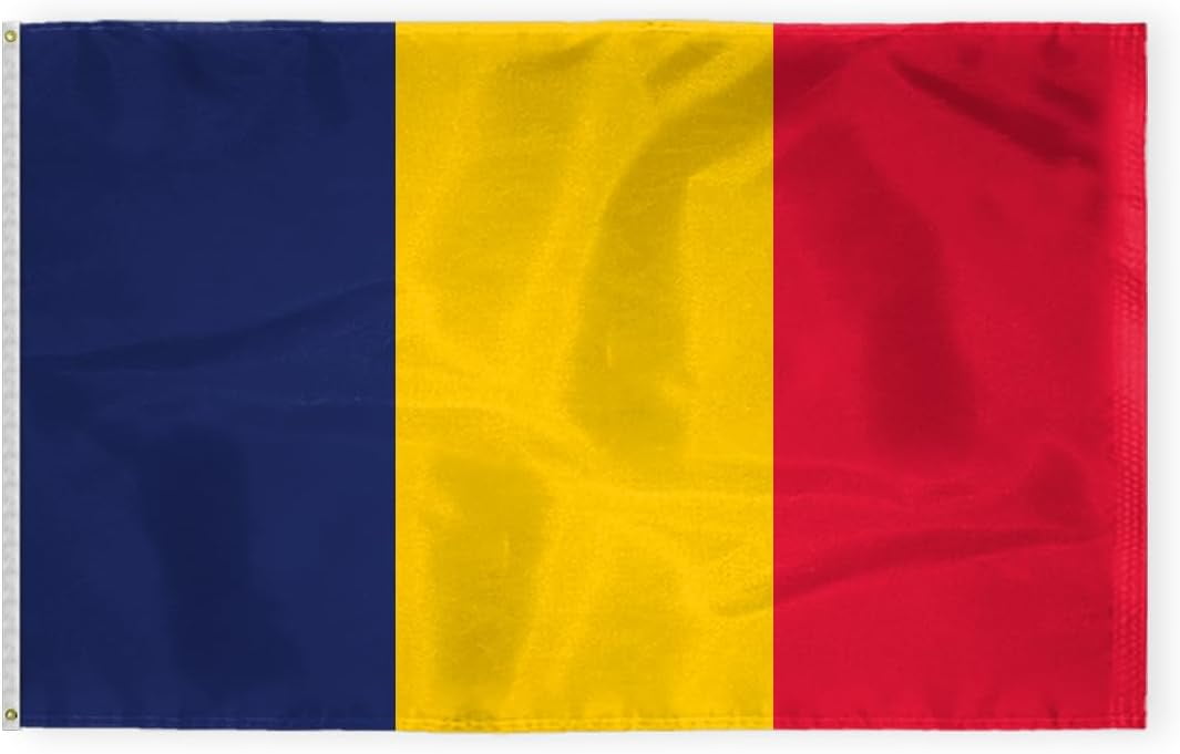AGAS Chad Flag 6x10 ft 200D Nylon Fabric Double Stitched Canvas Header ...
