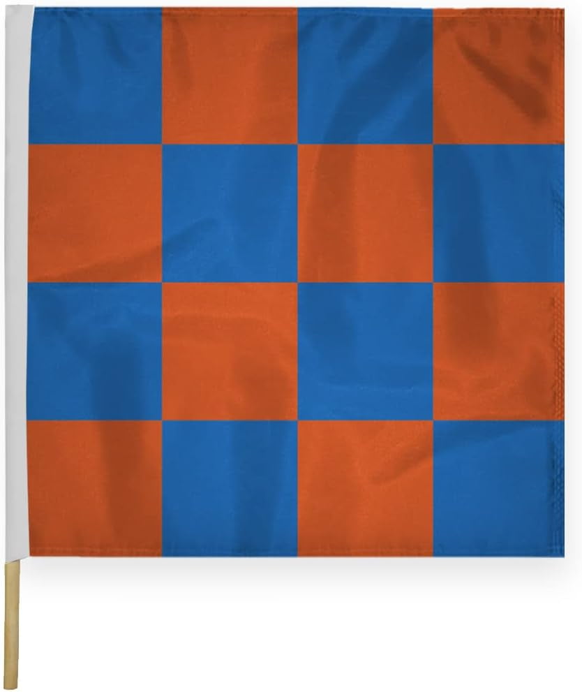 AGAS Checkered Racing Flags Blue Orange Pattern-30x30 inch-Heavy Duty ...