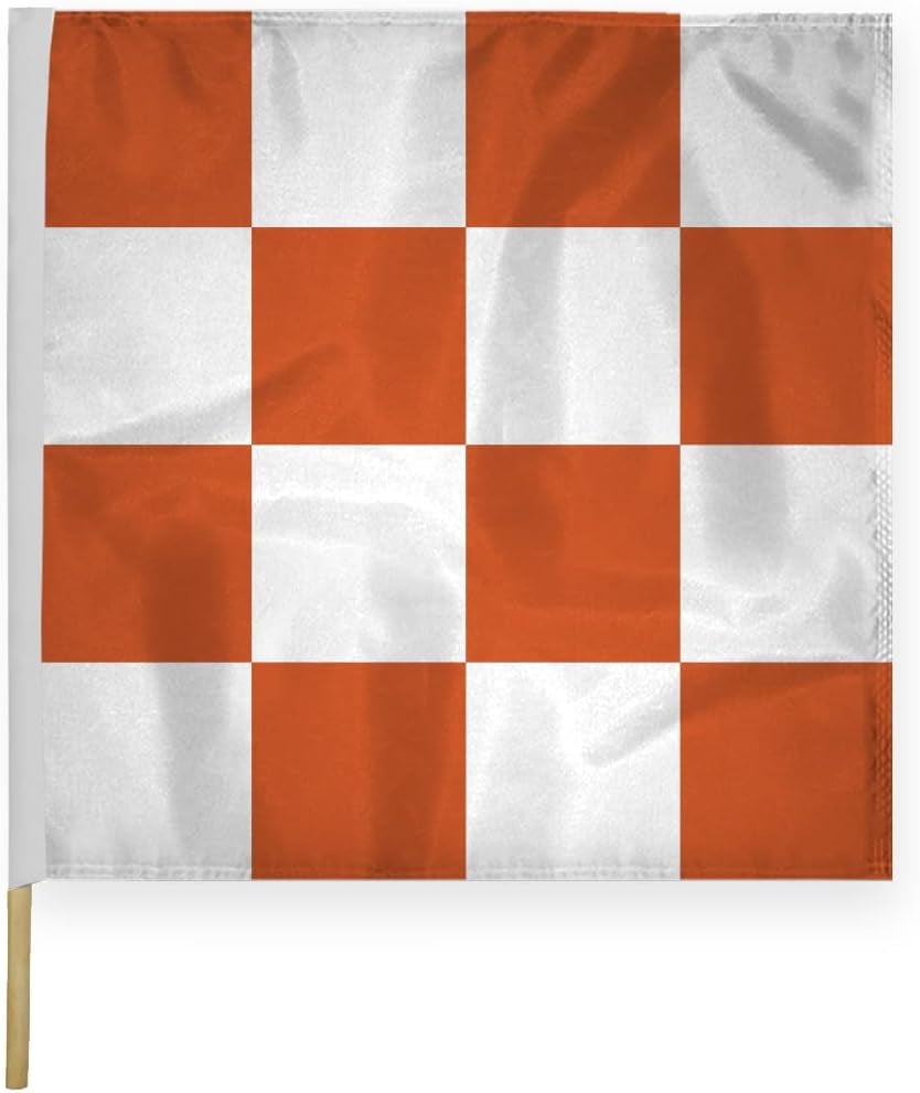 AGAS Checkered Racing Flags Orange White Pattern-30x30 inch-Heavy Duty ...