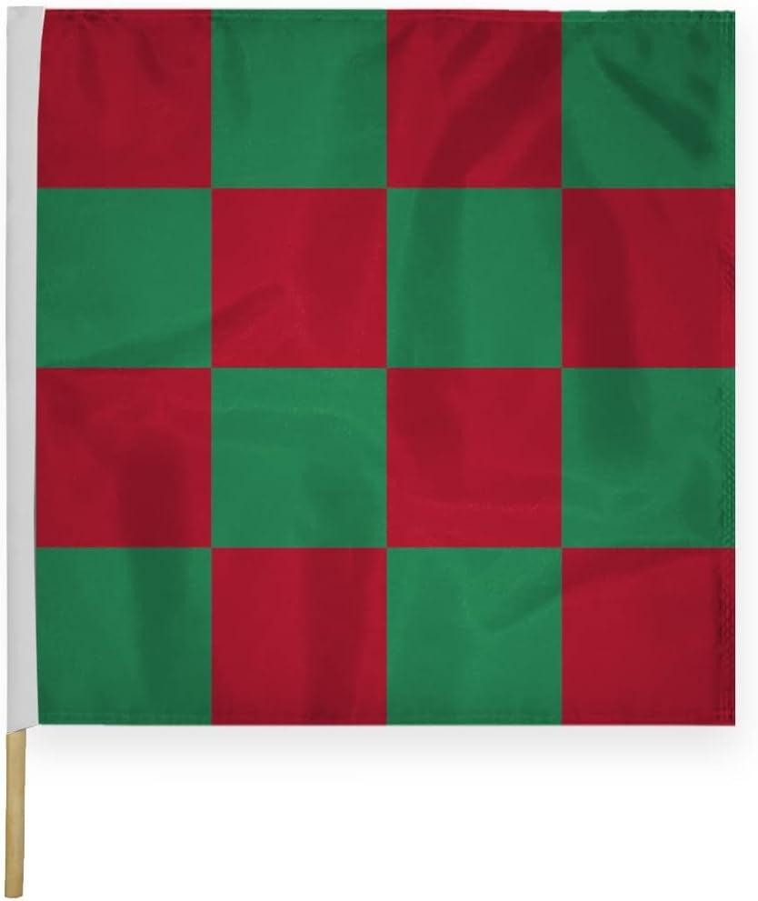 AGAS Checkered Racing Flags Red Green Pattern-30x30 inch-Heavy Duty ...