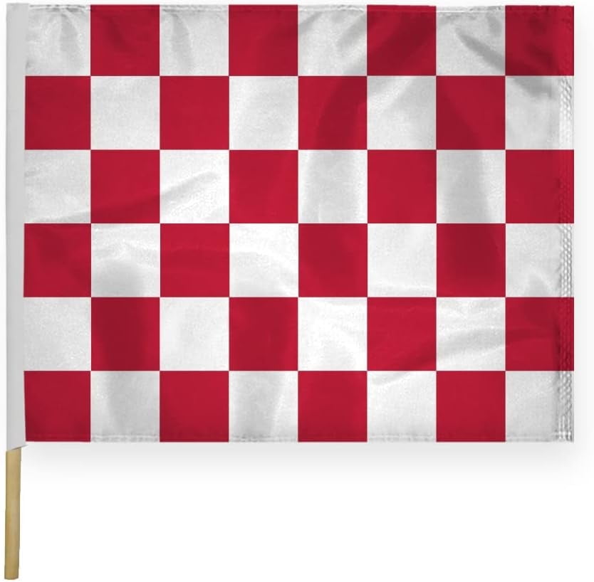 AGAS Checkered Racing Flags Red White Pattern - 24x30 inch -Heavy Duty ...