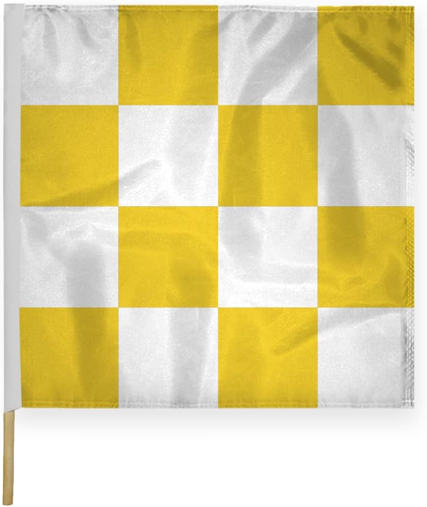 AGAS Checkered Racing Flags Yellow White Pattern-30x30 inch-Heavy Duty ...