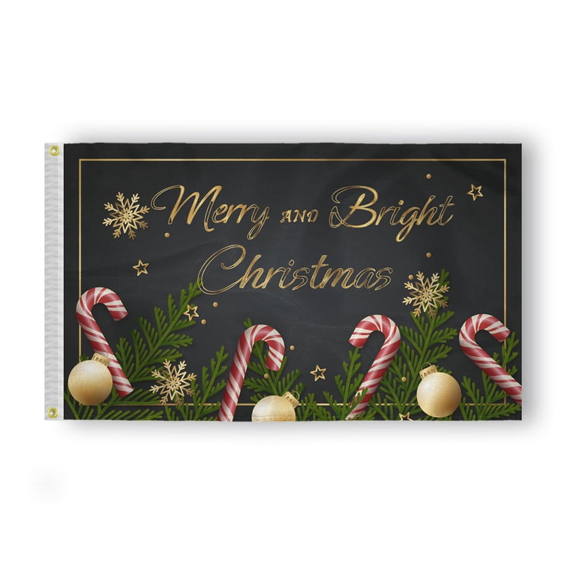 AGAS Christmas Flag - Merry and Bright Christmas Flag-Pine Leaves ...