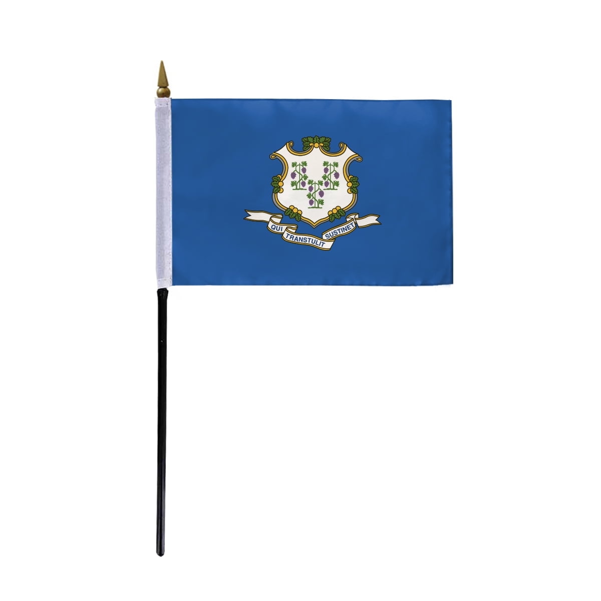 AGAS Connecticut Stick Flag 4x6 Inch with 11 inch Plastic Pole ...