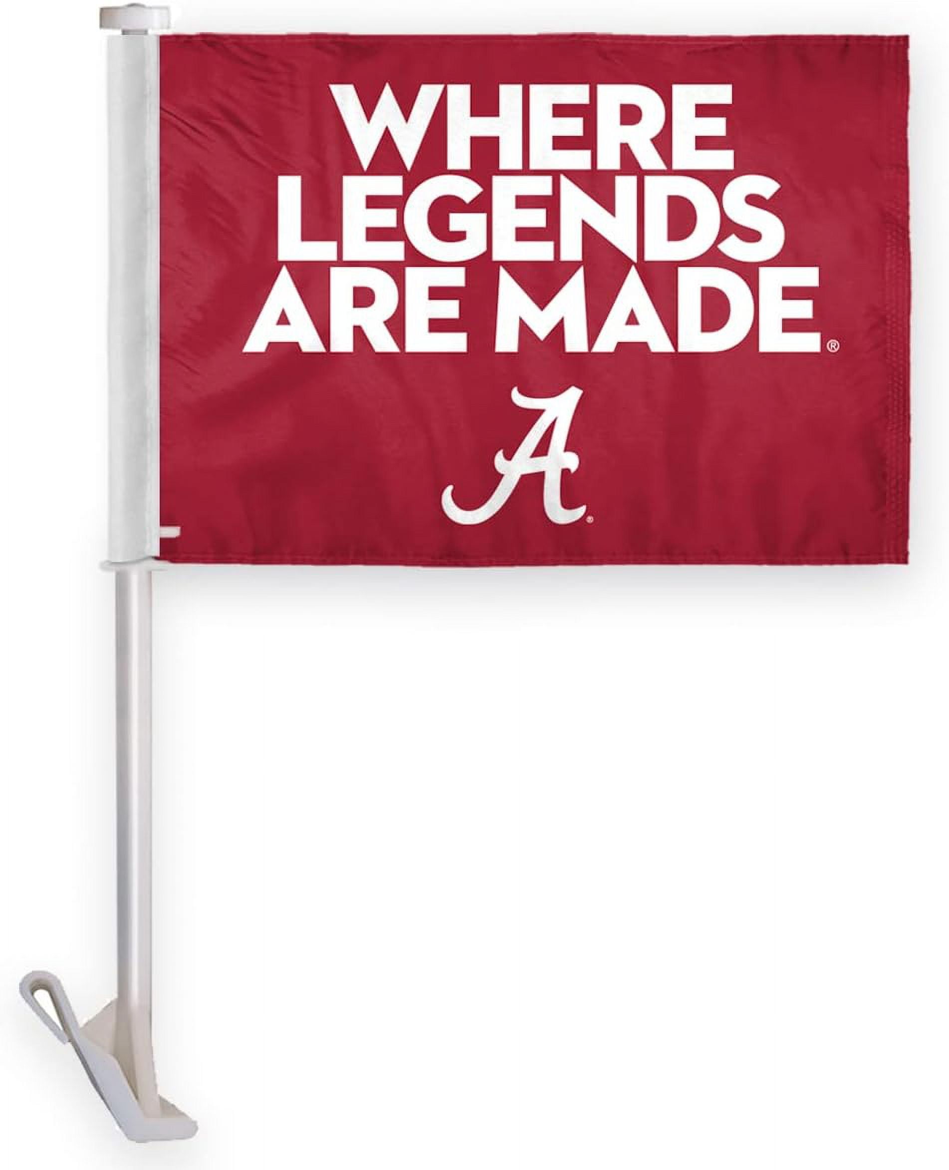 AGAS Crimson Tide Alabama NCAA Where Legends Are Made Red Car Flags ...
