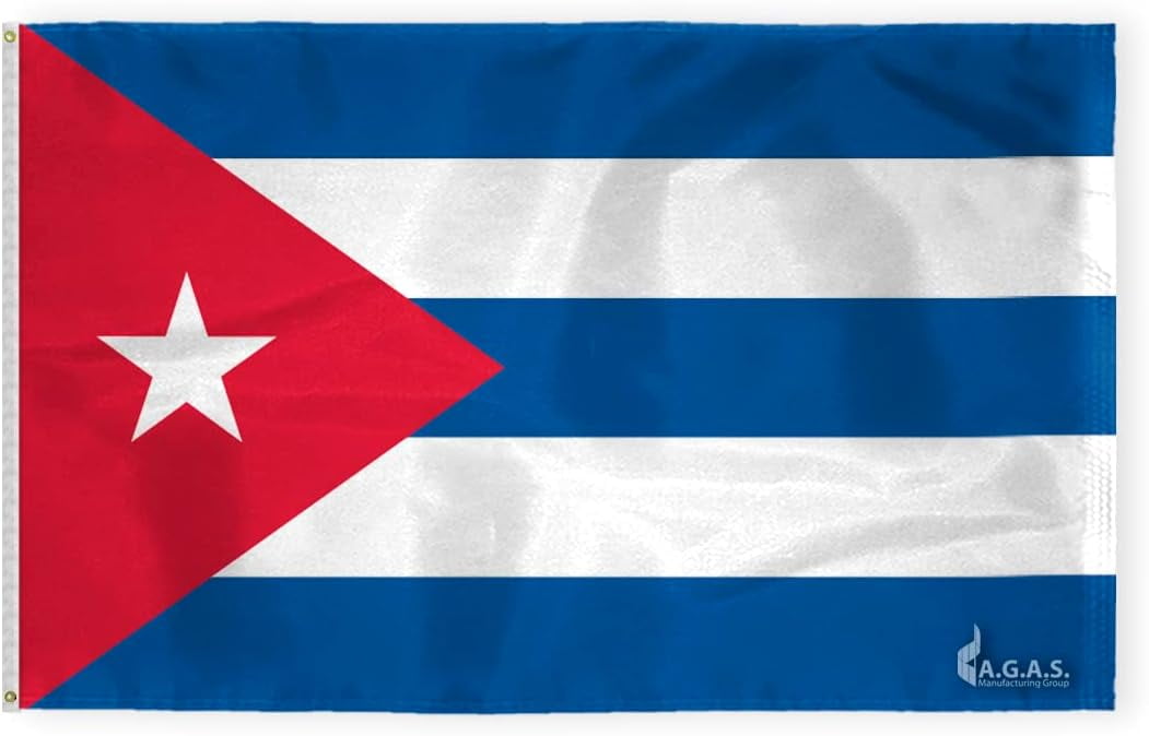 AGAS Cuba Flag - 5x8 ft - 200D Nylon - Stitched Edges - Canvas Header ...