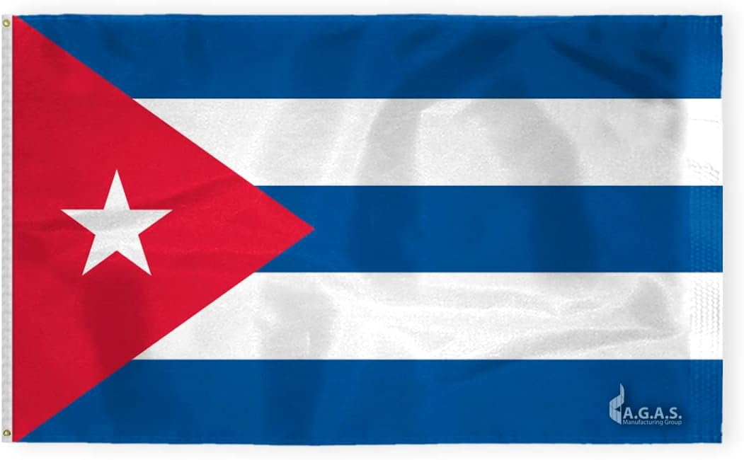 AGAS Cuba Flag - 6x10 ft - 200D Nylon - Stitched Edges - Canvas Header ...