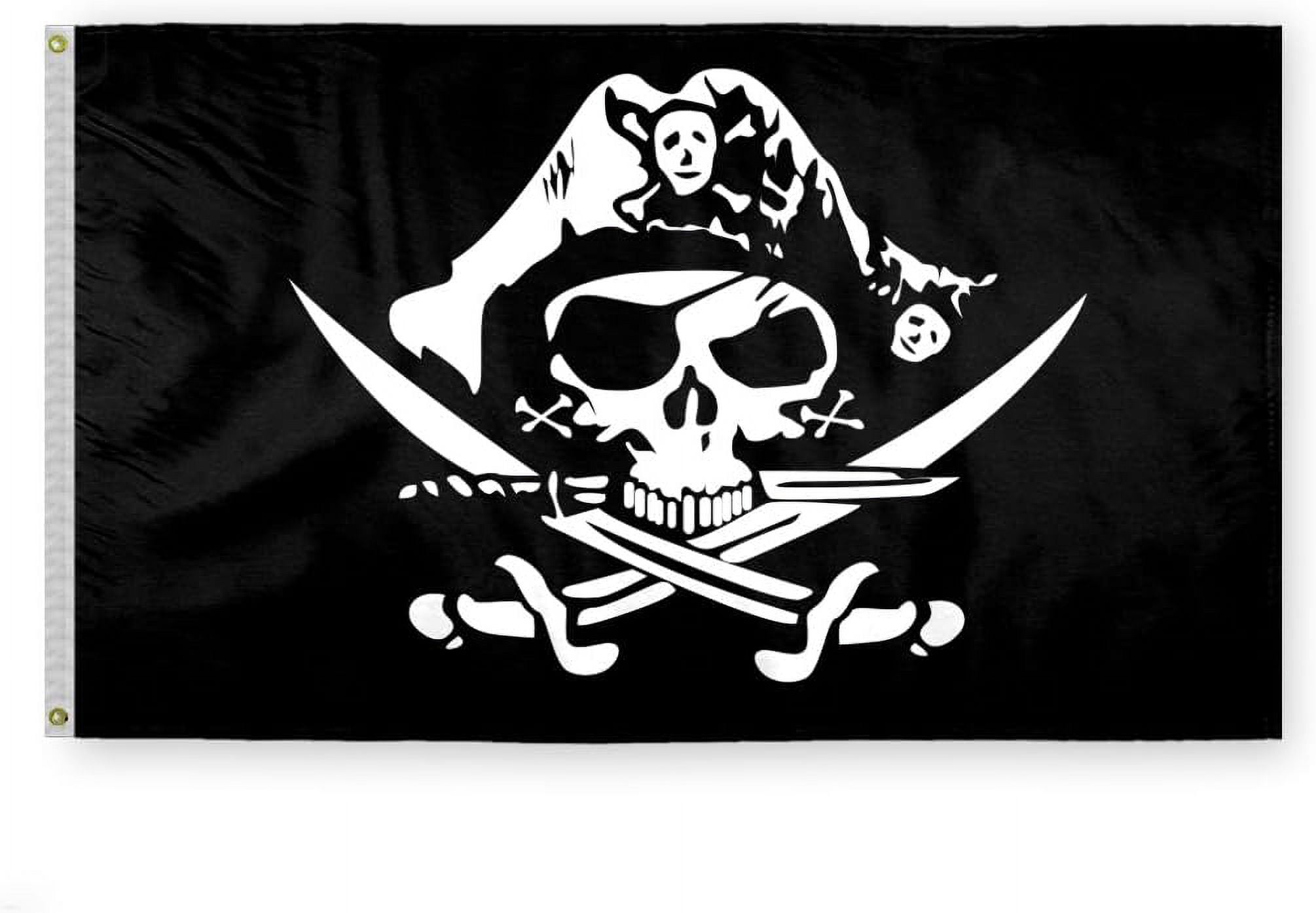 AGAS Deadmans Chest Pirate Flag 3x5 ft - 100% Polyester Fabric with ...