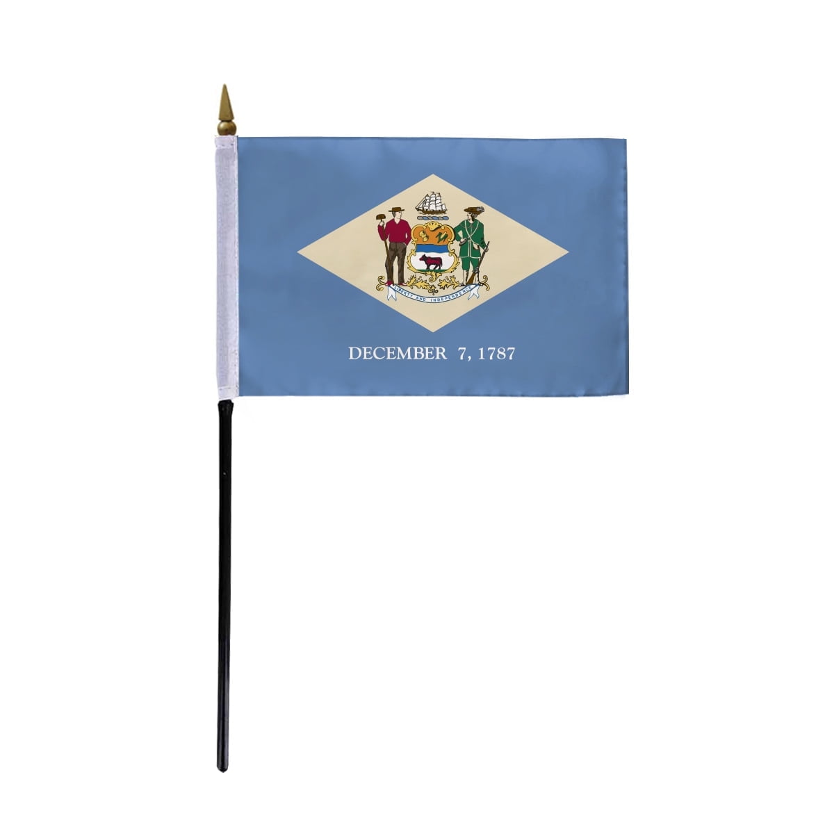 AGAS Delaware Stick Flag 4x6 Inch with 11 inch Plastic Pole - Printed ...