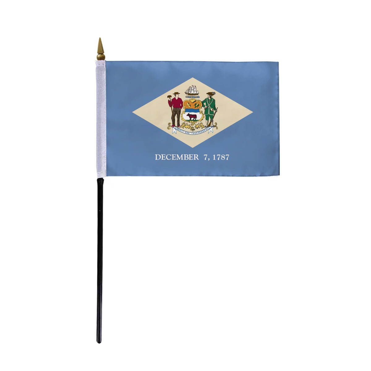 AGAS Delaware Stick Flag 4x6 Inch with 11 inch Plastic Pole - Printed ...