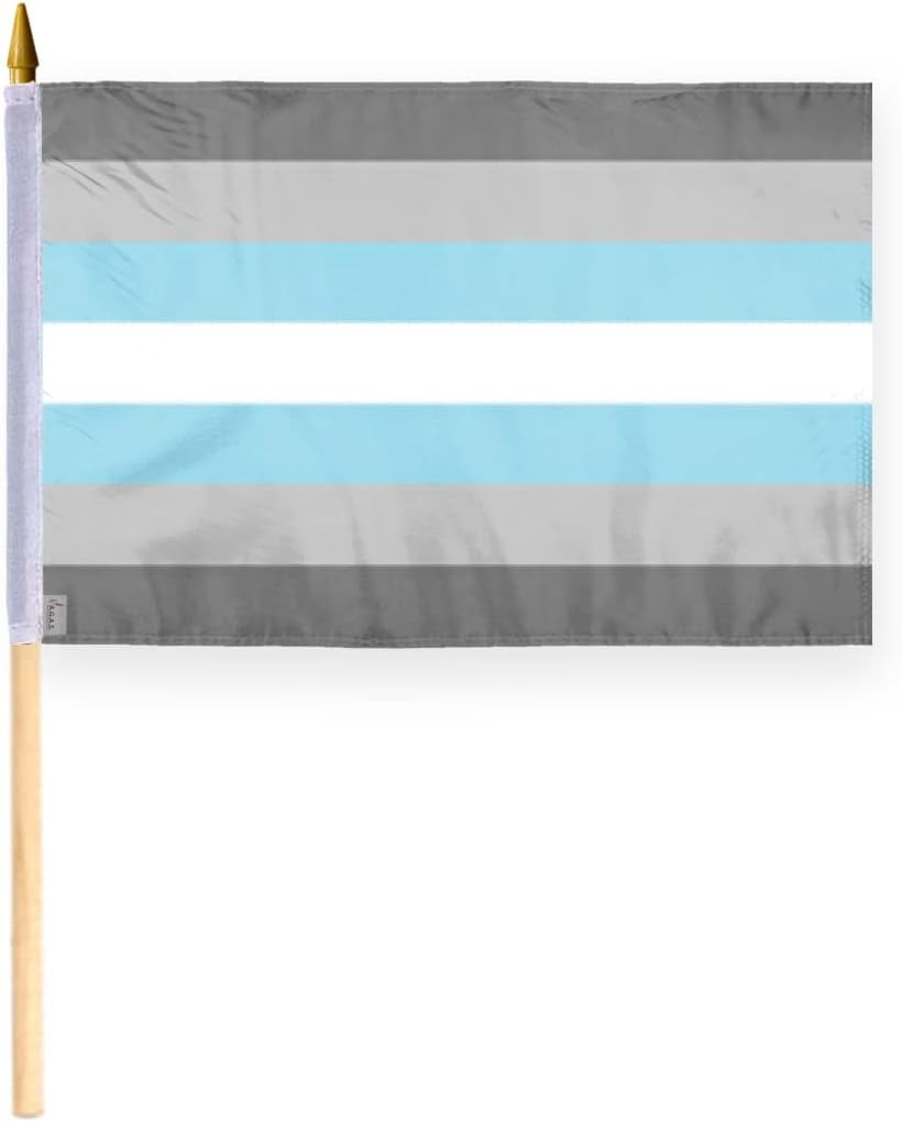 AGAS Demiboy Pride Stick Flag 12x18 inch Flag on a 24 inch Wooden Flag ...