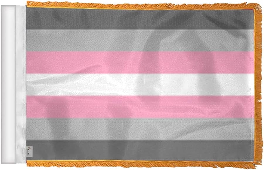 AGAS Demigirl Pride Antenna Aerial Flag For Cars with Gold Fringe 4x6 ...