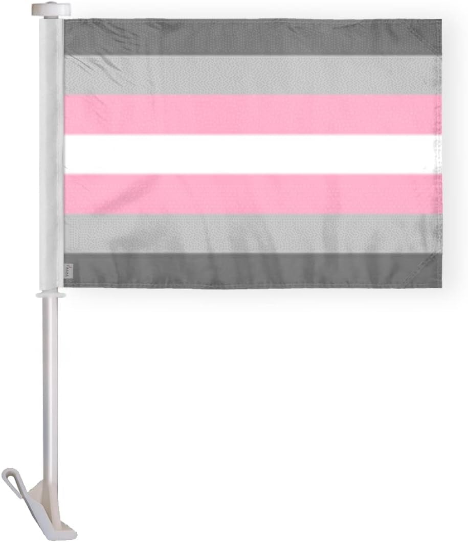 AGAS Demigirl Pride Car Window Flag 10.5x15 inch - Double Side Printed ...