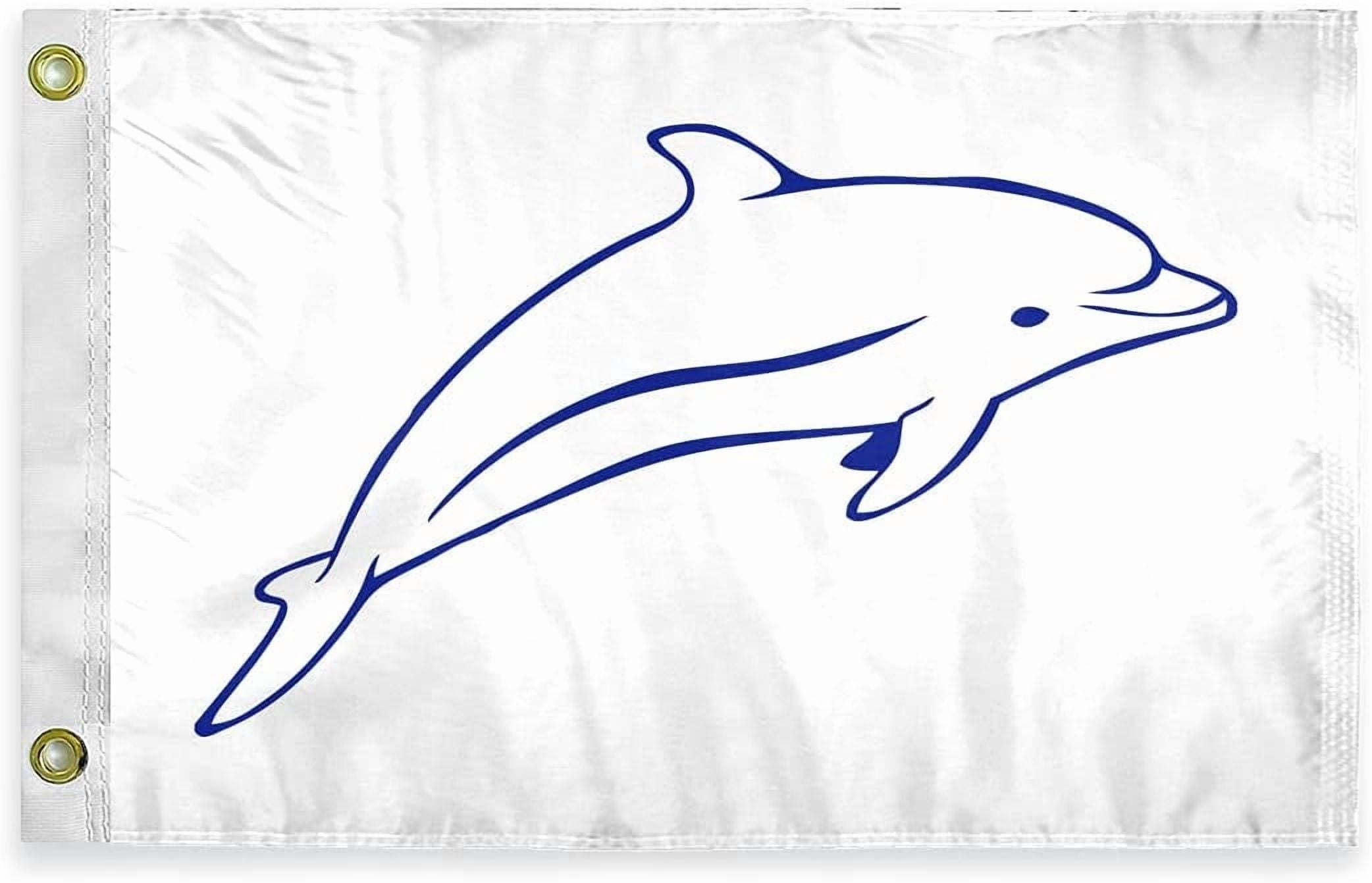 AGAS Dolphin Novelty Boat Flag - 12 x 18 inch - Double Sided Printed ...