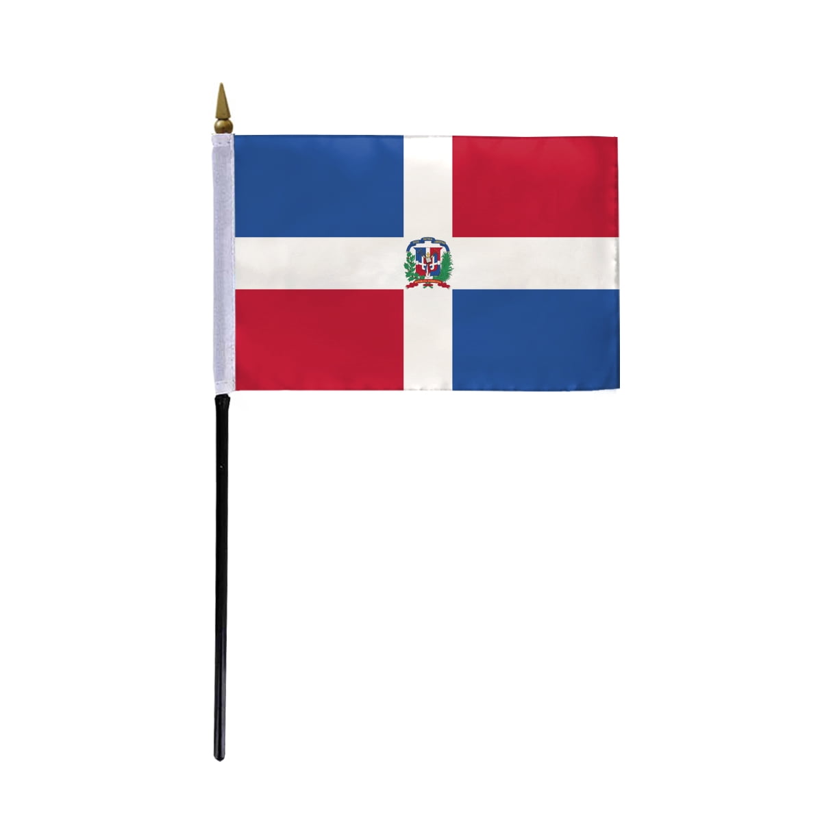 AGAS Dominican Republic Flag 4x6 inch - 11" Plastic Pole 100% Polyester ...