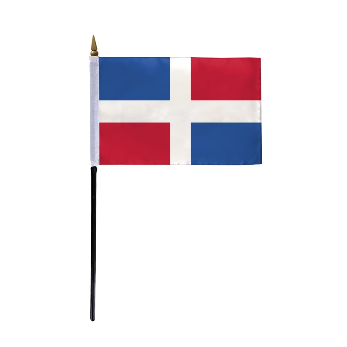 AGAS Dominican Republic Stick Flag 4x6 inch mounted onto 11 inch ...
