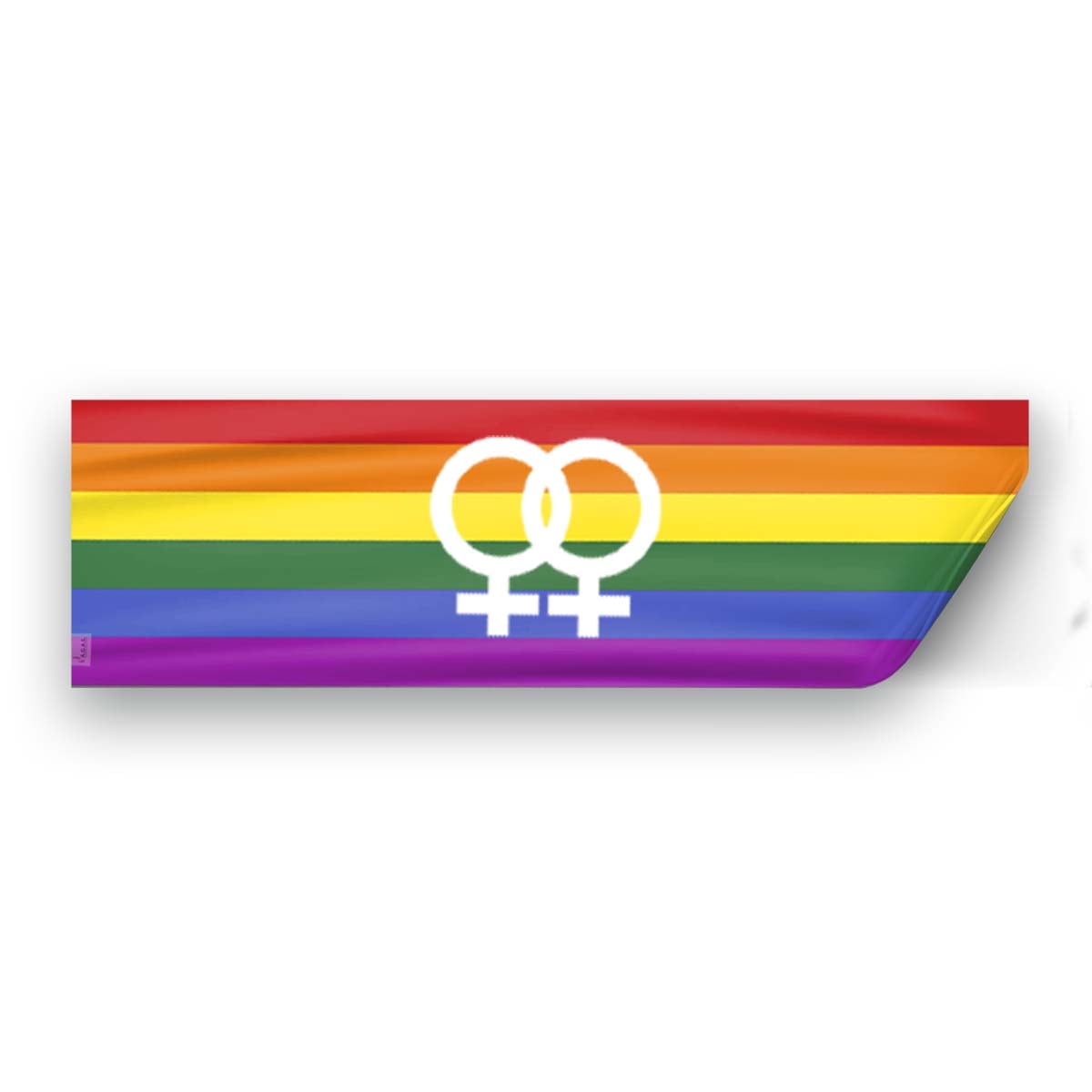 AGAS Double Female Flag 3x10 inch Static Window Cling -Vinyl Material ...