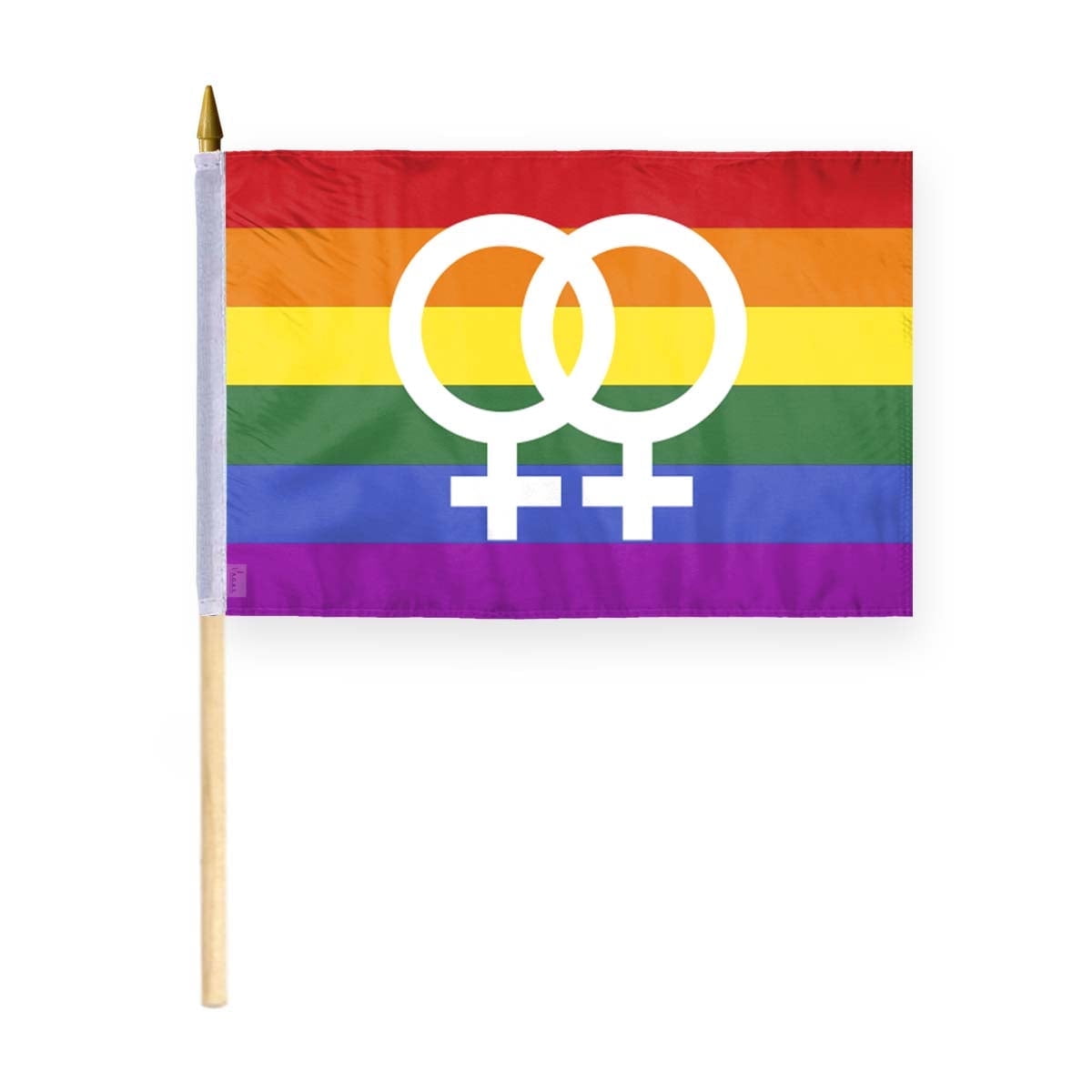AGAS Double Female Stick Flag 12x18 inch Flag on a 24 inch Wooden Flag ...