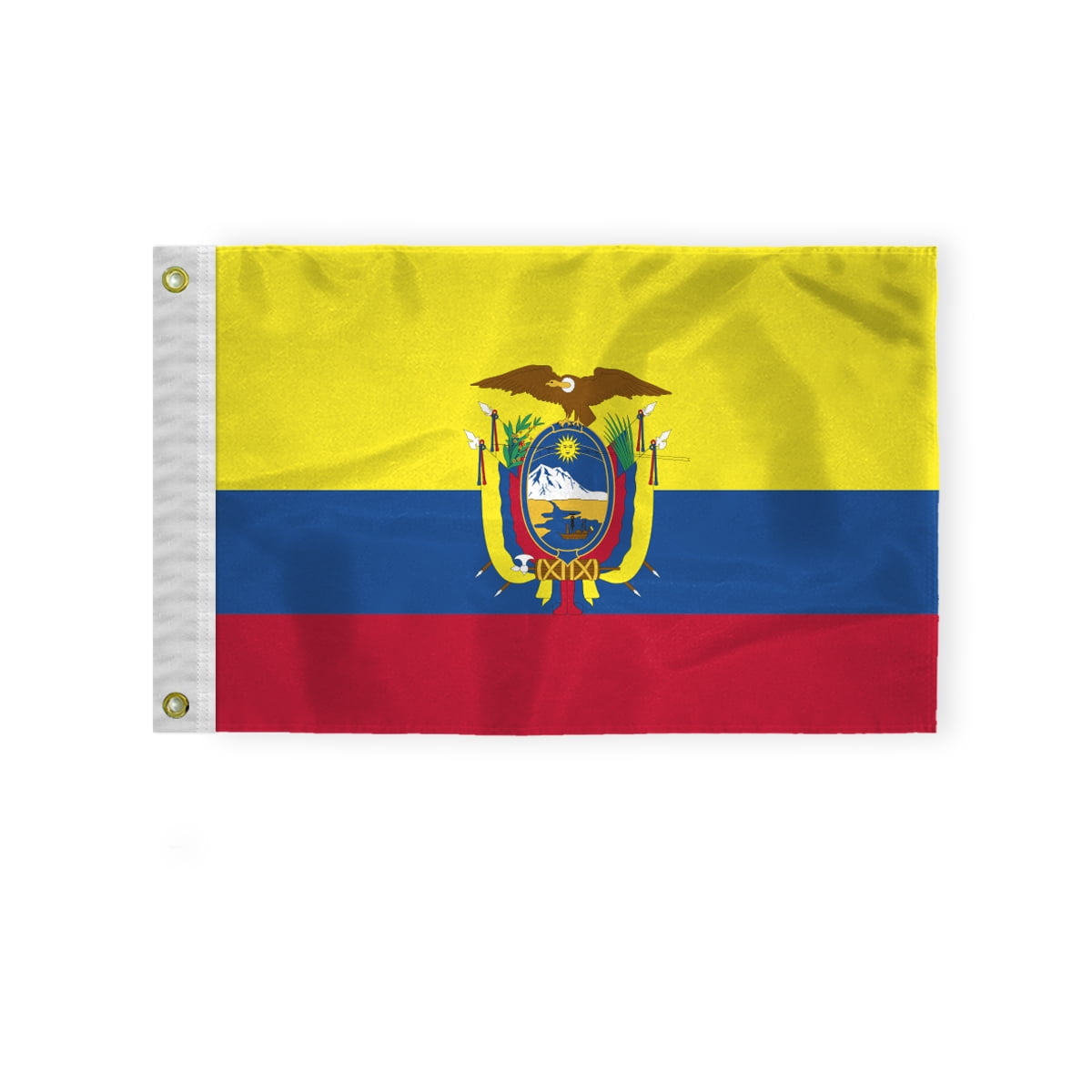 AGAS Ecuador Boat Flag - 12x18 inch - 200D Nylon - Stitched Edges ...
