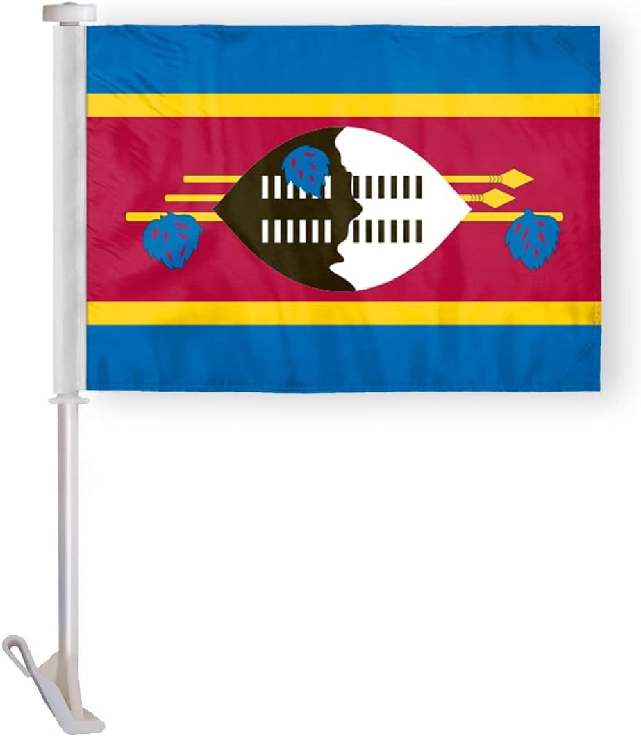 AGAS Eswatini Swaziland Car Flag Premium 10.5x15 inch Printed Double ...