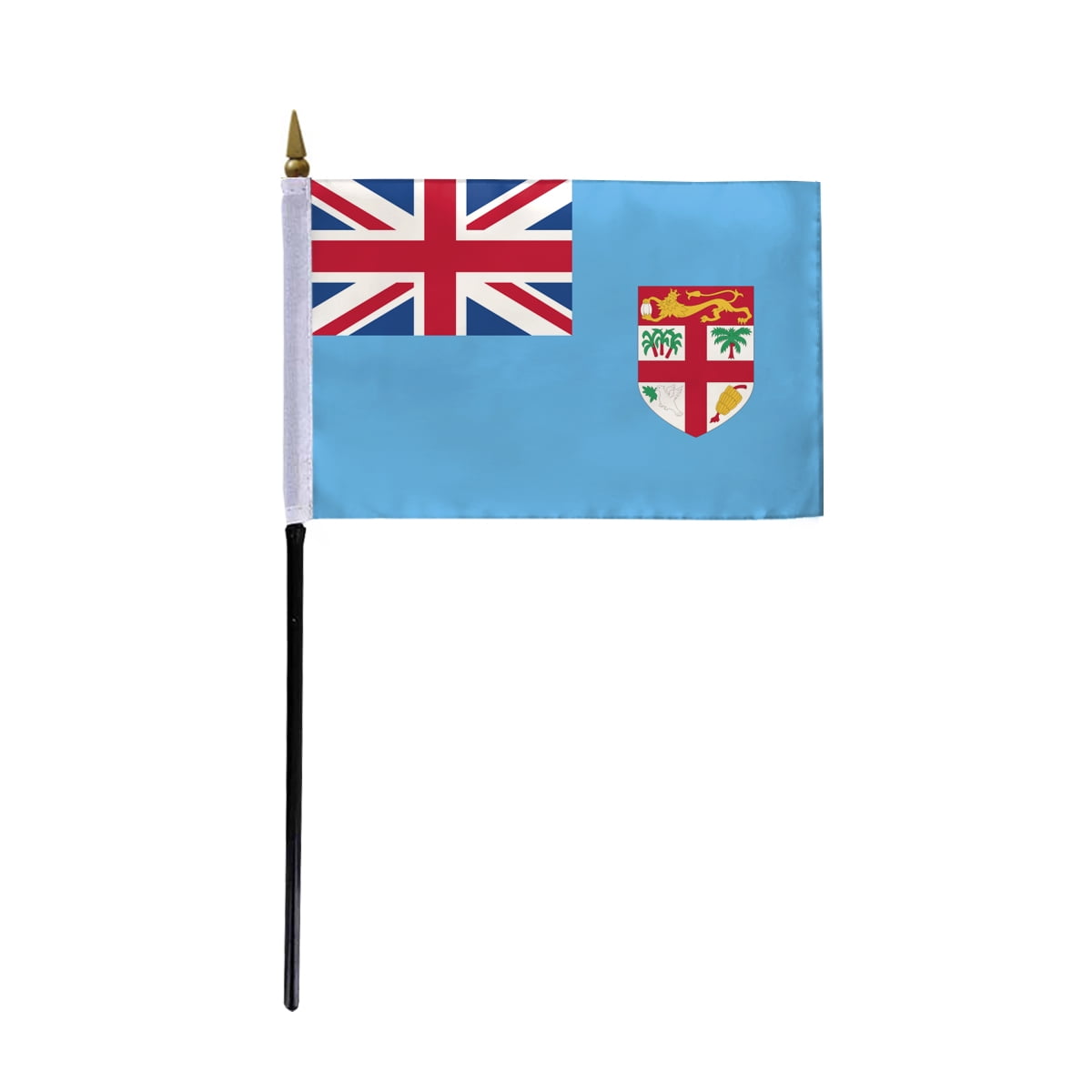 AGAS Fiji Flag 4x6 inch - 11" Plastic Pole 100% Polyester Stitched ...