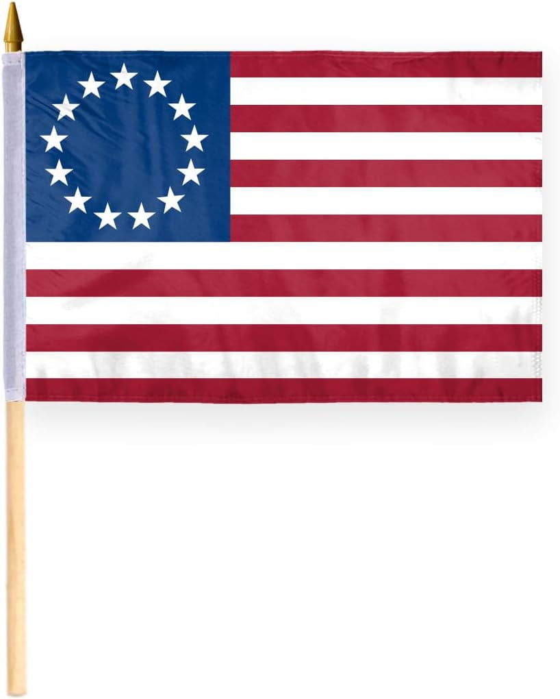 AGAS First United States Flag Betsy Ross Stick Flags 12 x 18 inch, 24 ...