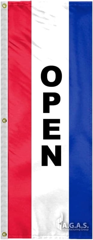 AGAS Flags 8' Ft x 28" Inch Open Car Dealership Flag, Sewn Stripes ...