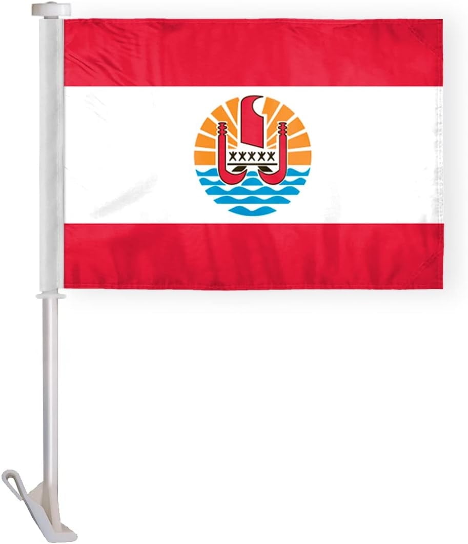 AGAS French Polynesia Tahiti Car Flag Premium 10.5x15 inch Printed ...